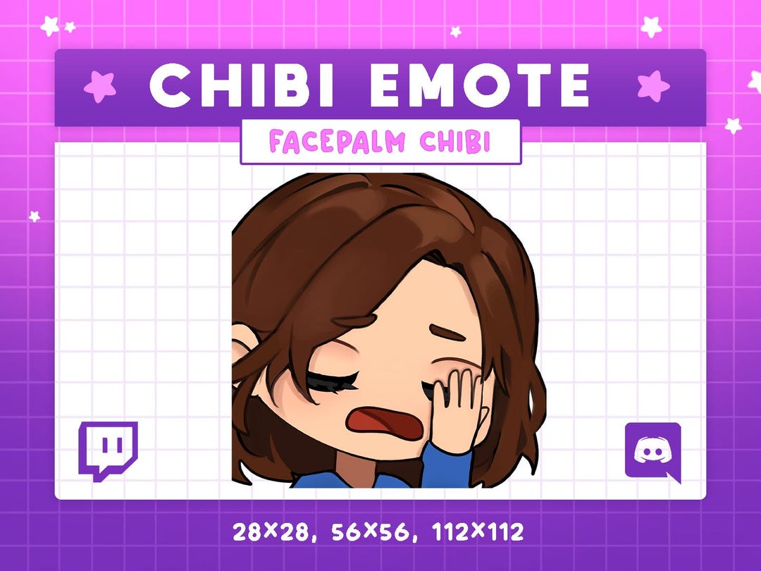 Facepalm Chibi Girl Emote: Discord & Twitch Emote for Streaming ...