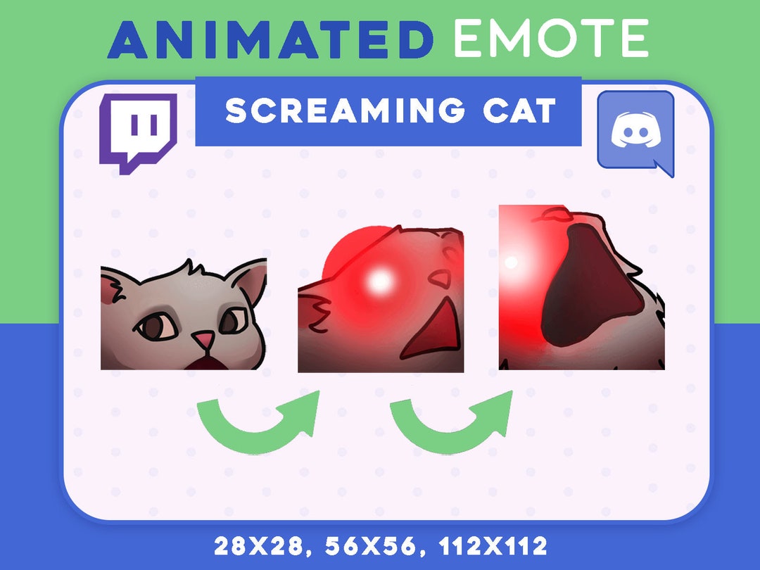 Animated Screaming Cat Twitch Emote | Twitch Meme Emotes | Streamer ...
