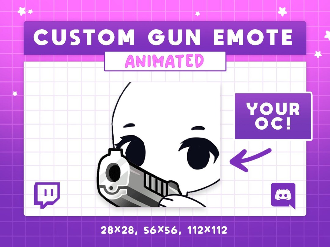 CUSTOM ANIMATED Gun Emote, Shooting Emote, Custom Chibi Sticker ...