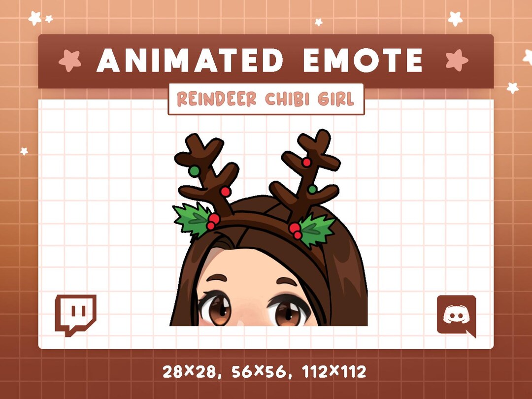 Animated Christmas Reindeer Girl Emote - Discord Twitch Emotes for ...