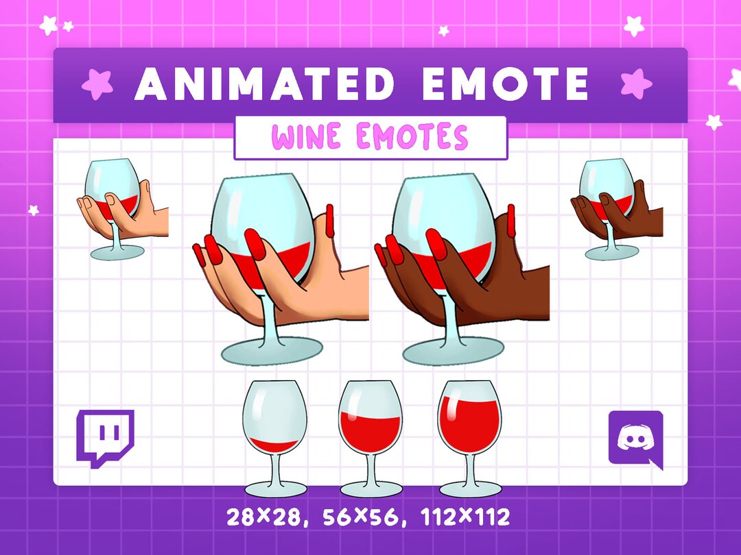Animated Wine Glass Emote, Discord, Twitch Emote, Streamer Cheers ...