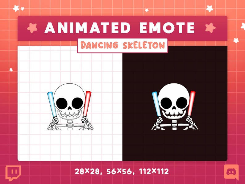 Dancing Skeleton ANIMATED EMOTE + STATIC, Cute Kawaii Halloween Emote ...