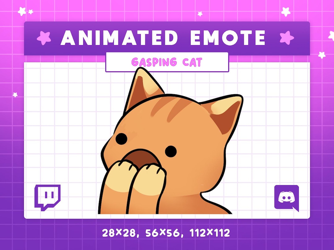 Surprised Cat Animated Emote: Discord & Twitch Emote for Streaming ...