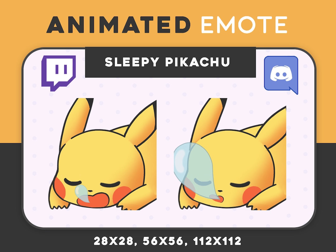 ANIMATED PIKACHU SLEEPY Emote / Snoring Pikachu / Funny Twitch or ...