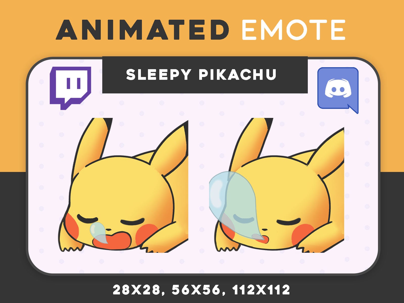 ANIMATED PIKACHU SLEEPY Emote / Snoring Pikachu / Funny Twitch or ...