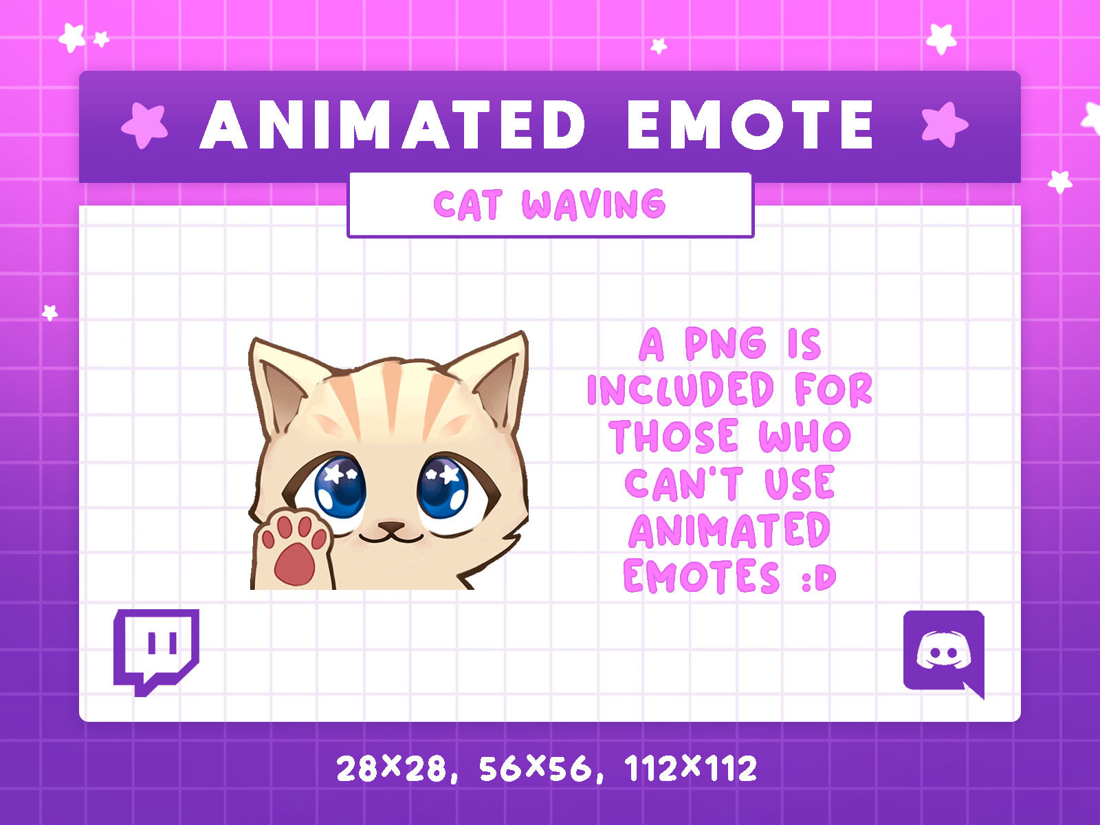Animated Emote Cat Waving, Hello Cat, Cute Cat, Funny Discord Emotes ...