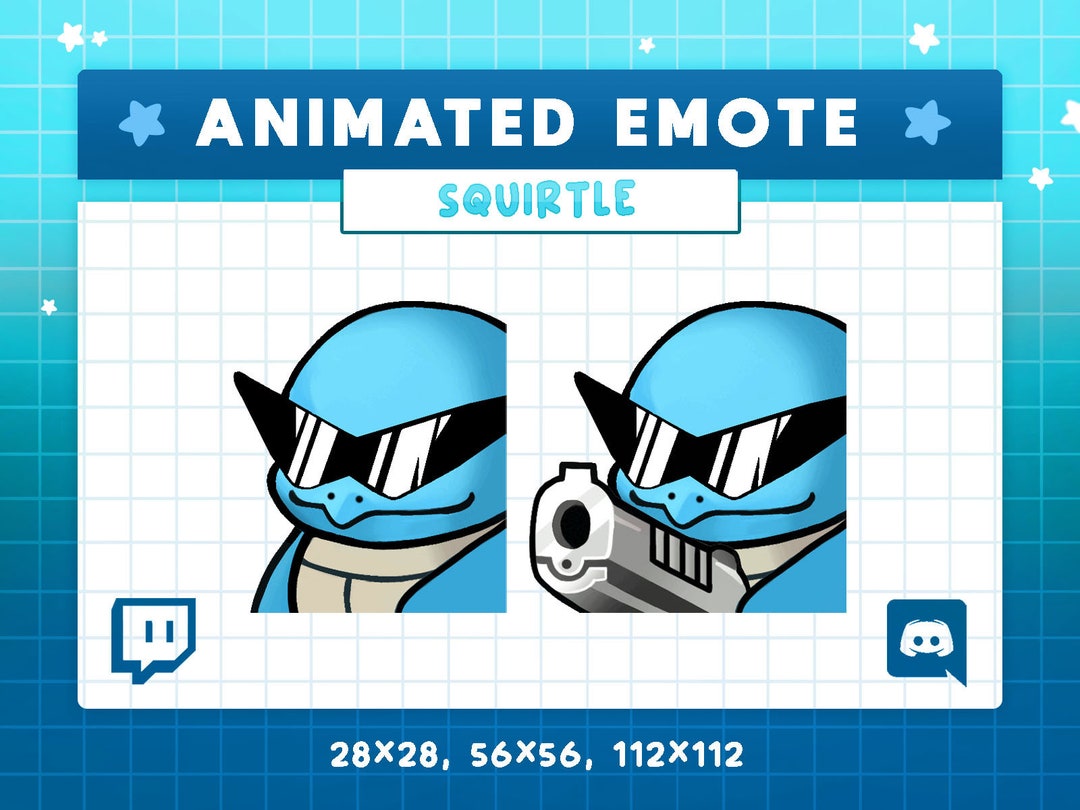 ANIMATED SQUIRTLE GUN Emote / Angry Cute Chibi / Funny Twitch, Discord ...