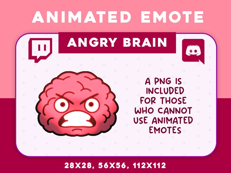 Animated Angry Brain Emote: Discord & Twitch Emotes for Streaming ...