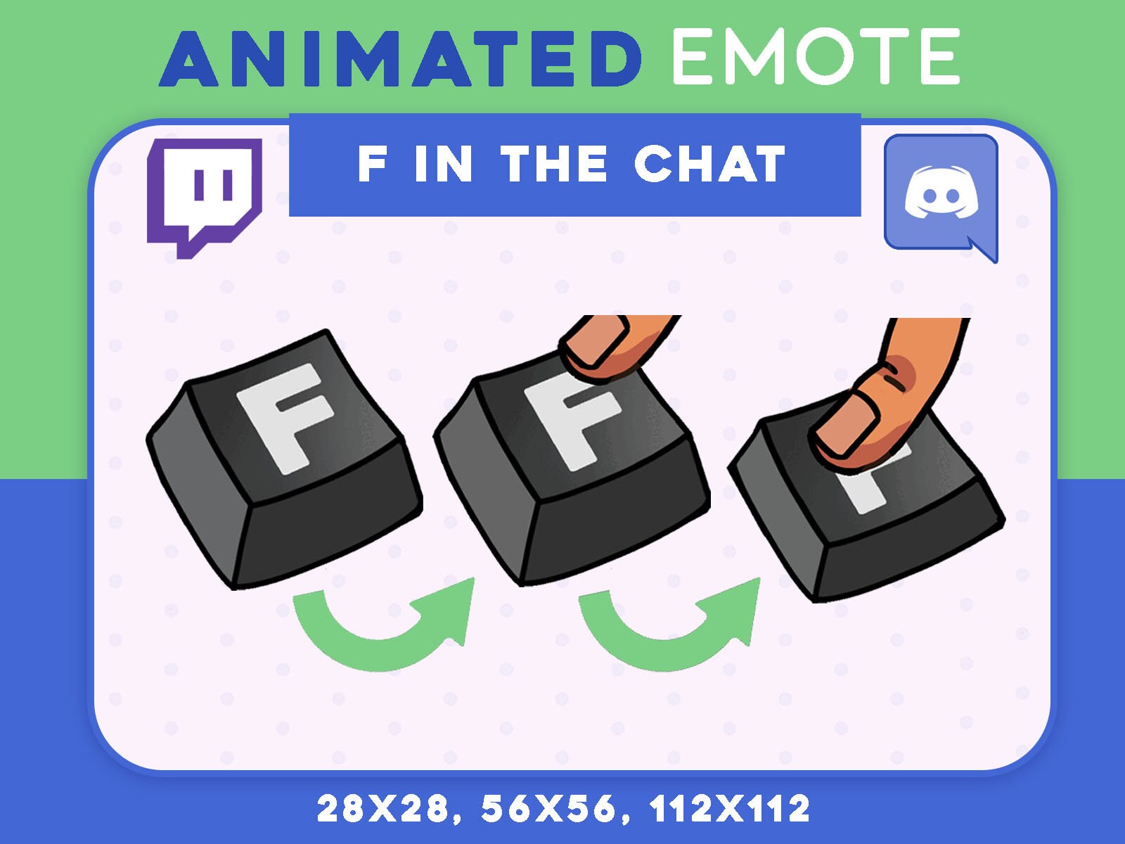 F KEY Animated Twitch Emote Discord Emotes Streamer Emotes - Etsy