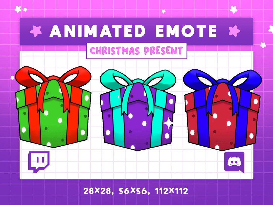 Animated Christmas Present Emote, Rainbow Party Rave, Twitch Emotes ...