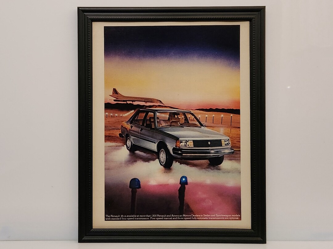 Framed Vintage 80's Car Ad 1981 Renault 18i Sports Wagon Classic ...