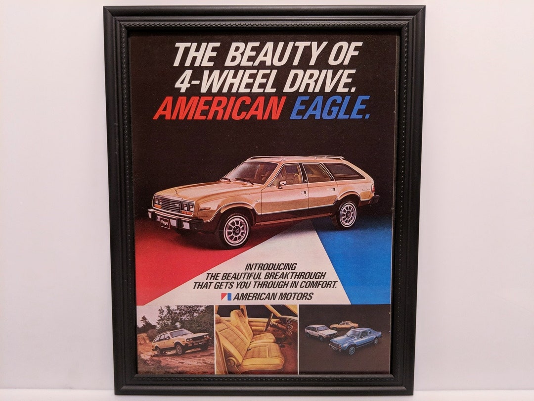 Framed Vintage 70's Car Ad 1979 AMC Eagle 4x4 Wagon Classis Automotive ...