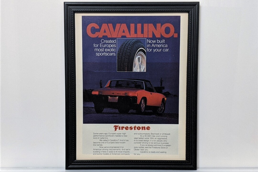Framed Vintage 70's Car Ad Porsche 914 1975 Classic Advertisement ...