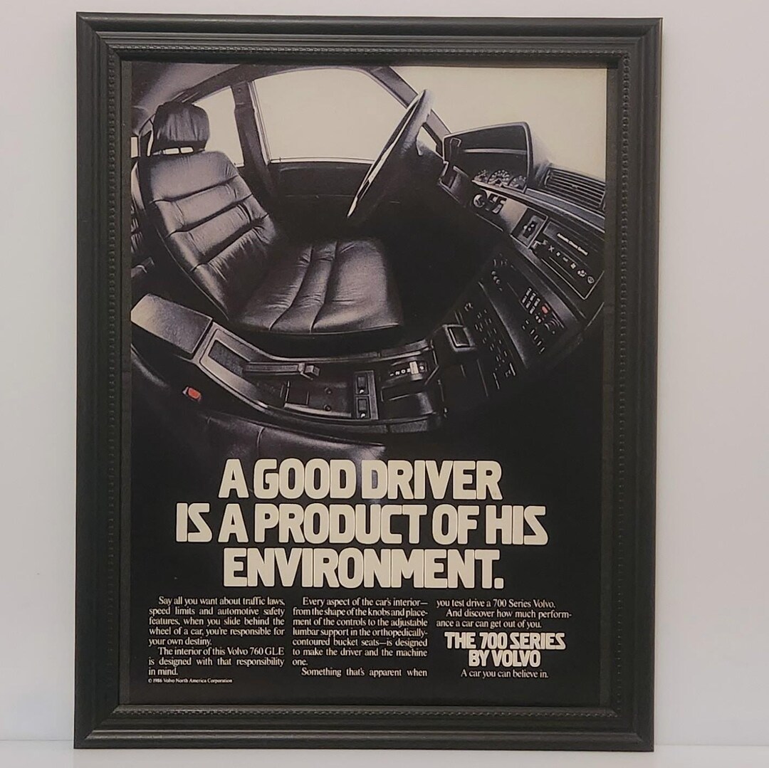 Framed Vintage 80's Car Ad Volvo 700 Series 760 GLE Turbo Wagon 1986 ...