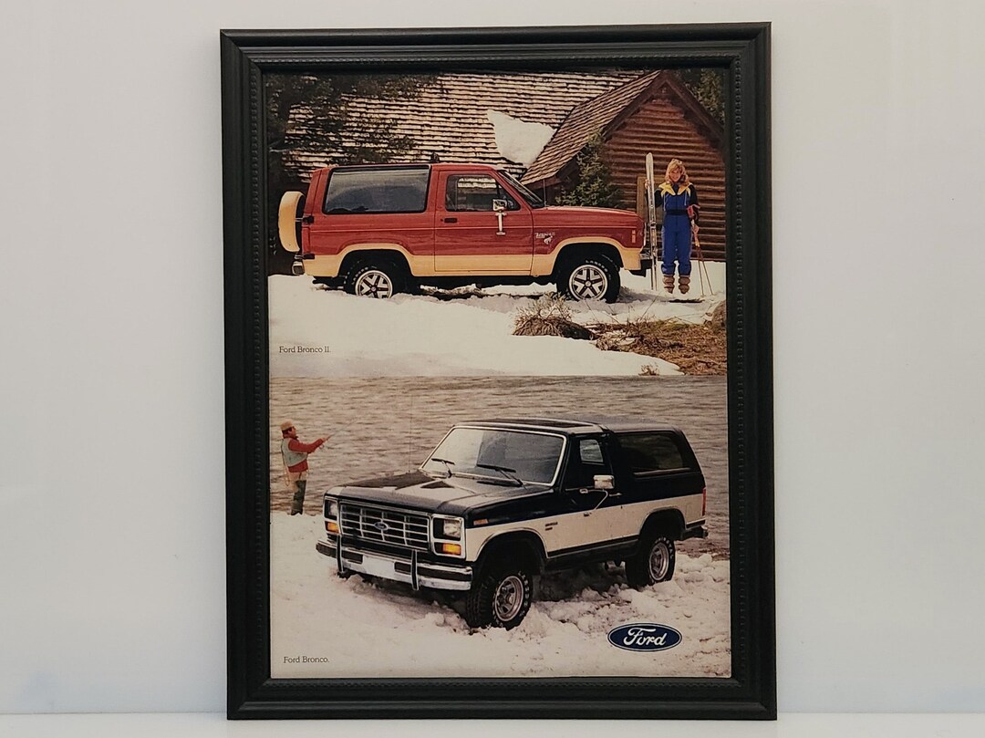 Framed Vintage 80's Car Ad Ford Bronco & Bronco II 1985 - Etsy
