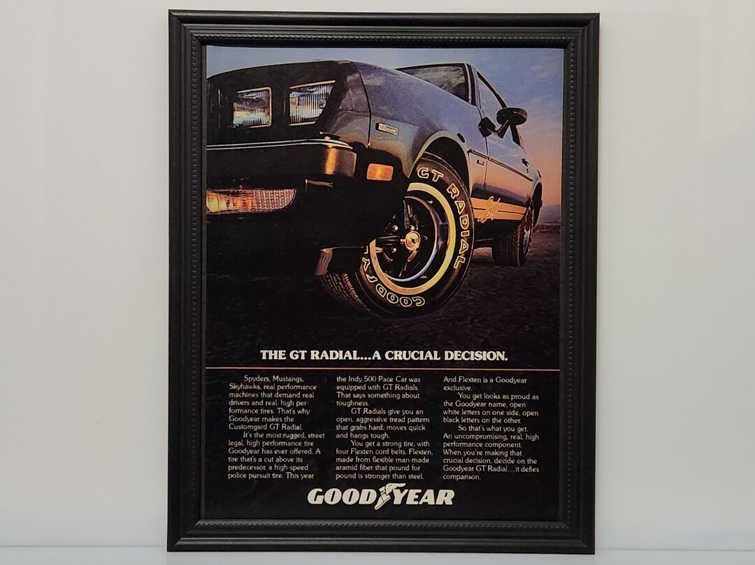 Framed Vintage 70's Goodyear Ad 1977 Chevrolet Monza Spyder ...