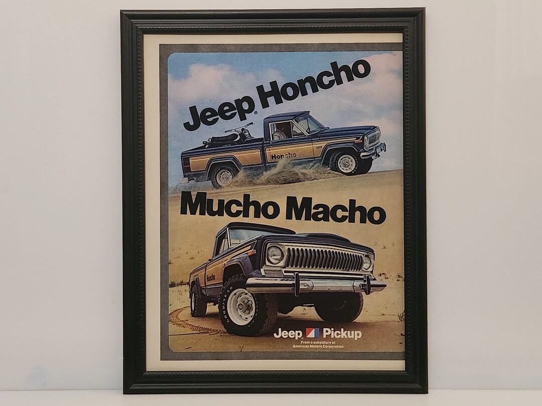 Framed Vintage 70's Car Ad AMC Jeep Comanche Honcho J10 Pickup Truck ...