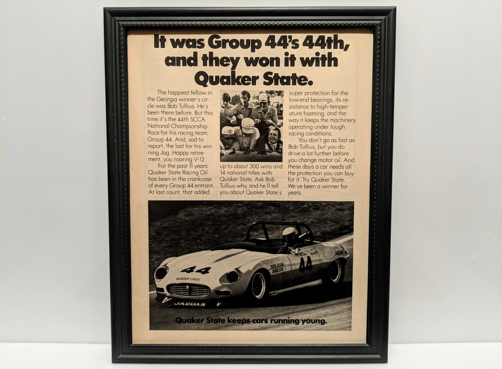 Framed Vintage 70's Quaker State Ad 1975 Jaguar E-type - Etsy