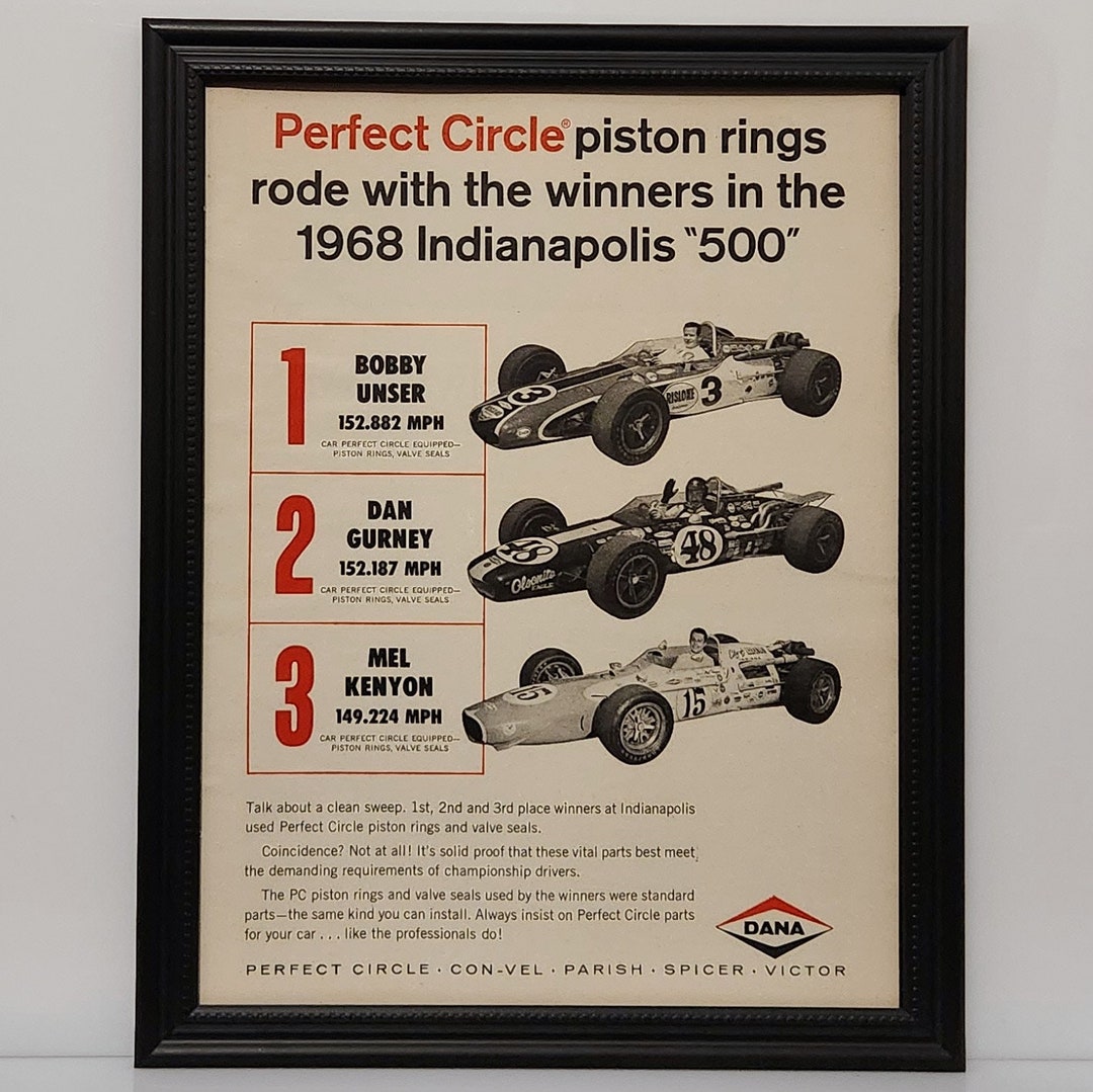 Framed 60's Vintage DANA Ad 1968 Bobby Unser Eagle Dan Gurney ...