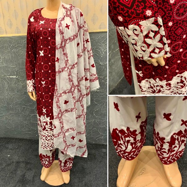 Pakistani Ajrak Suit - Etsy