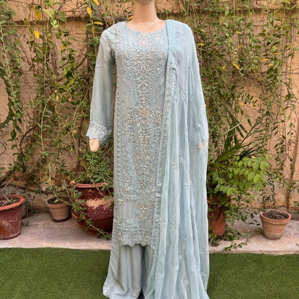 Ice Blue Chiffon - Etsy