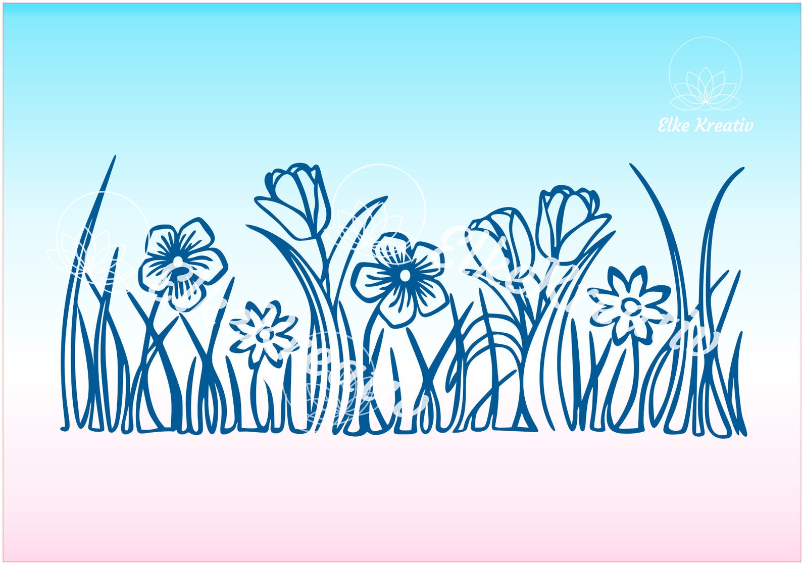 Plotter File Bunte Blumenwiese as SVG, DXF and PNG - Etsy