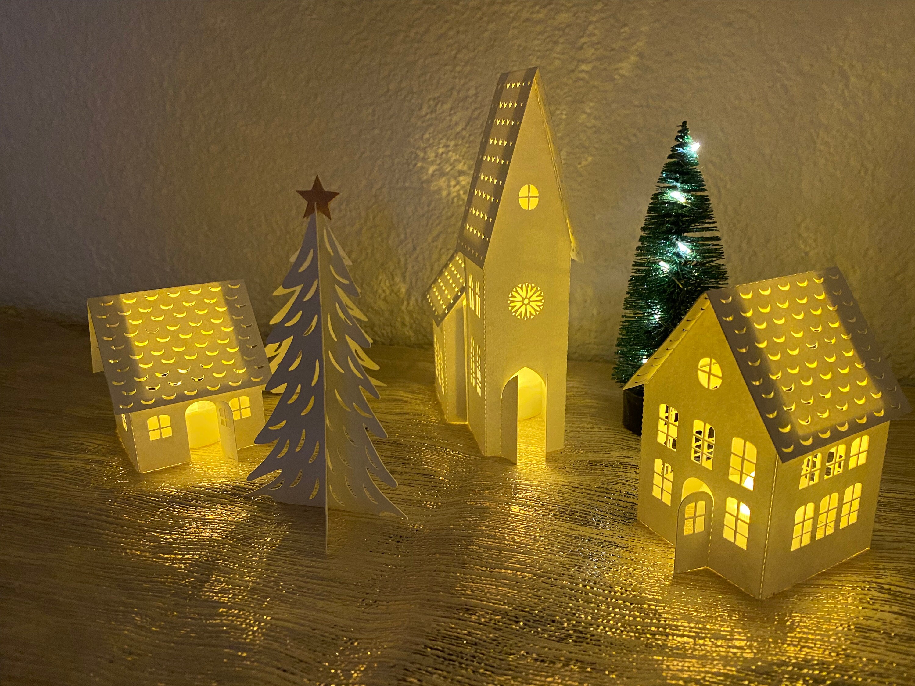SVG Christmas Village Bundle 3D, Consisting of a Church With Christmas ...