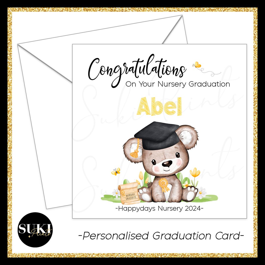 Graduation Card, Nursery Graduation, 2024 Graduate, Personalised Card ...