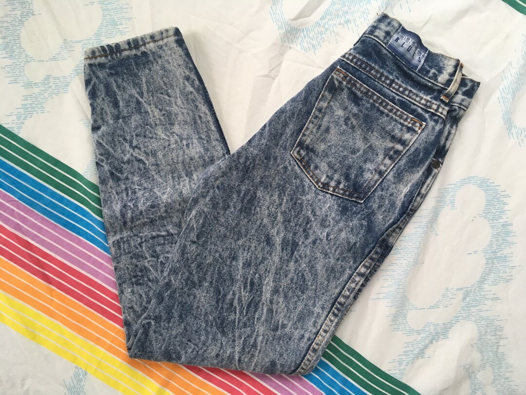 Vintage 23'' Women's Acid Wash Jeans Sunset Blues Size 3 High Waisted ...