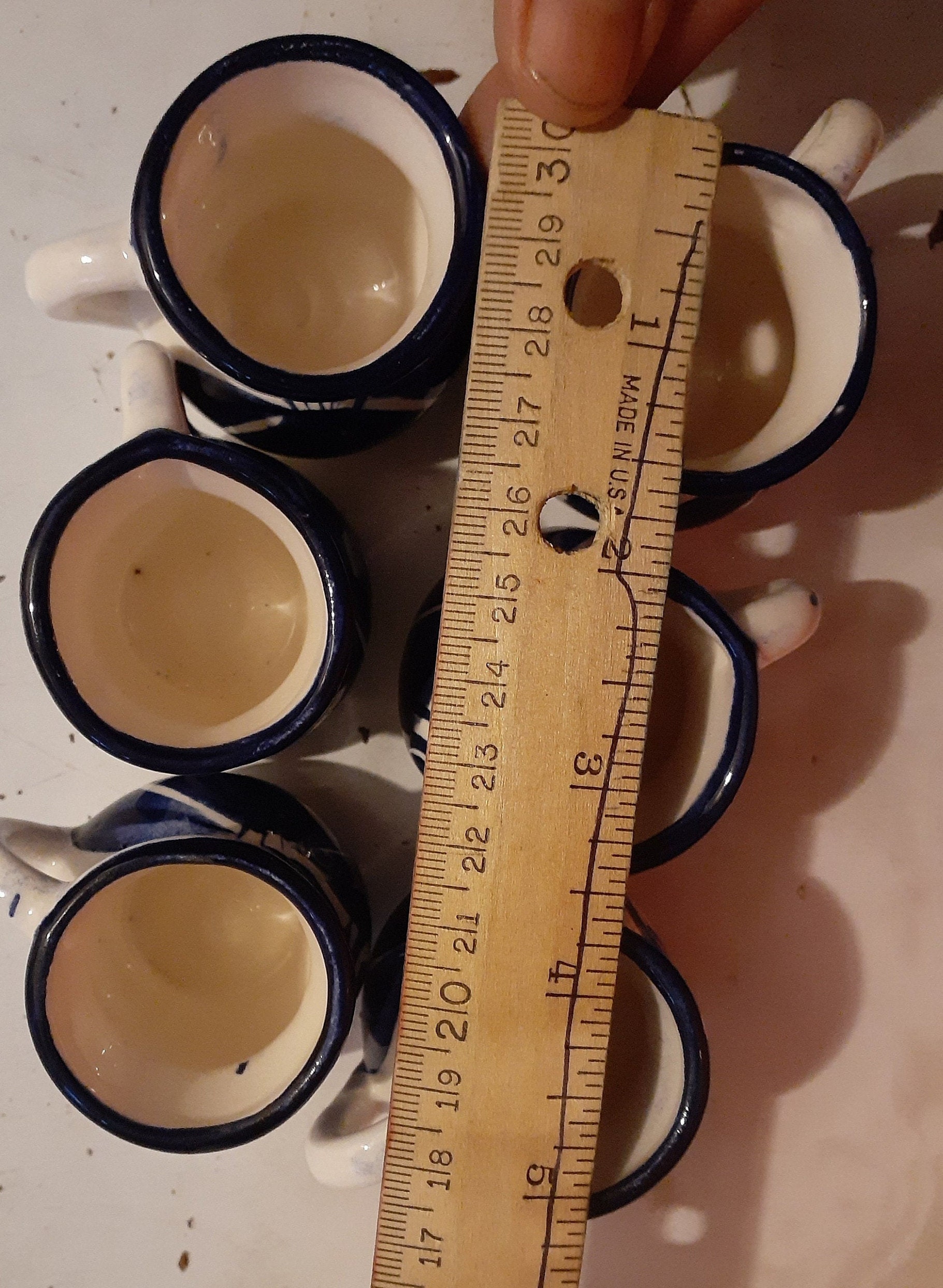 Miniature Clay Mexican Pottery Cups Hand Made & Hand Painted/ - Etsy