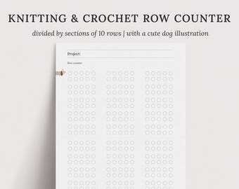 Printable Knitting and Crochet Row Round Counter Hat Row Counter ...