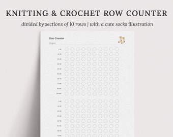 Printable Knitting and Crochet Row Round Counter Hat Row Counter ...