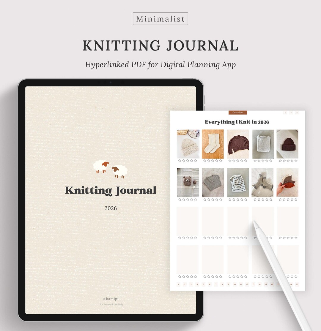 Knitting Journal 2026 | WIP Tracker for Knitters | Yarn Stash Organizer ...
