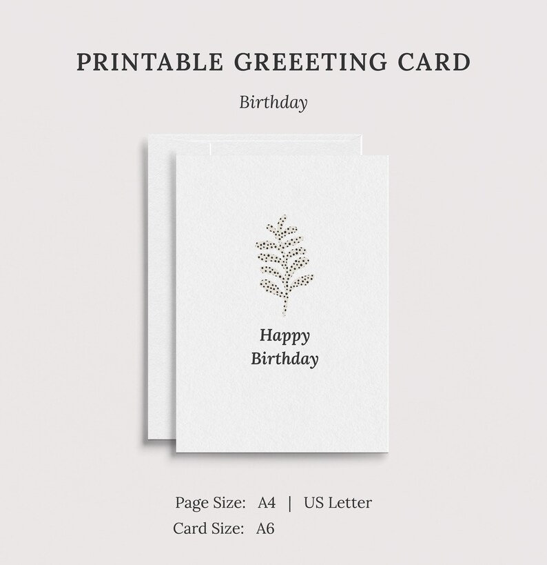 PRINTABLE Birthday Card Digital Download Happy Birthday - Etsy