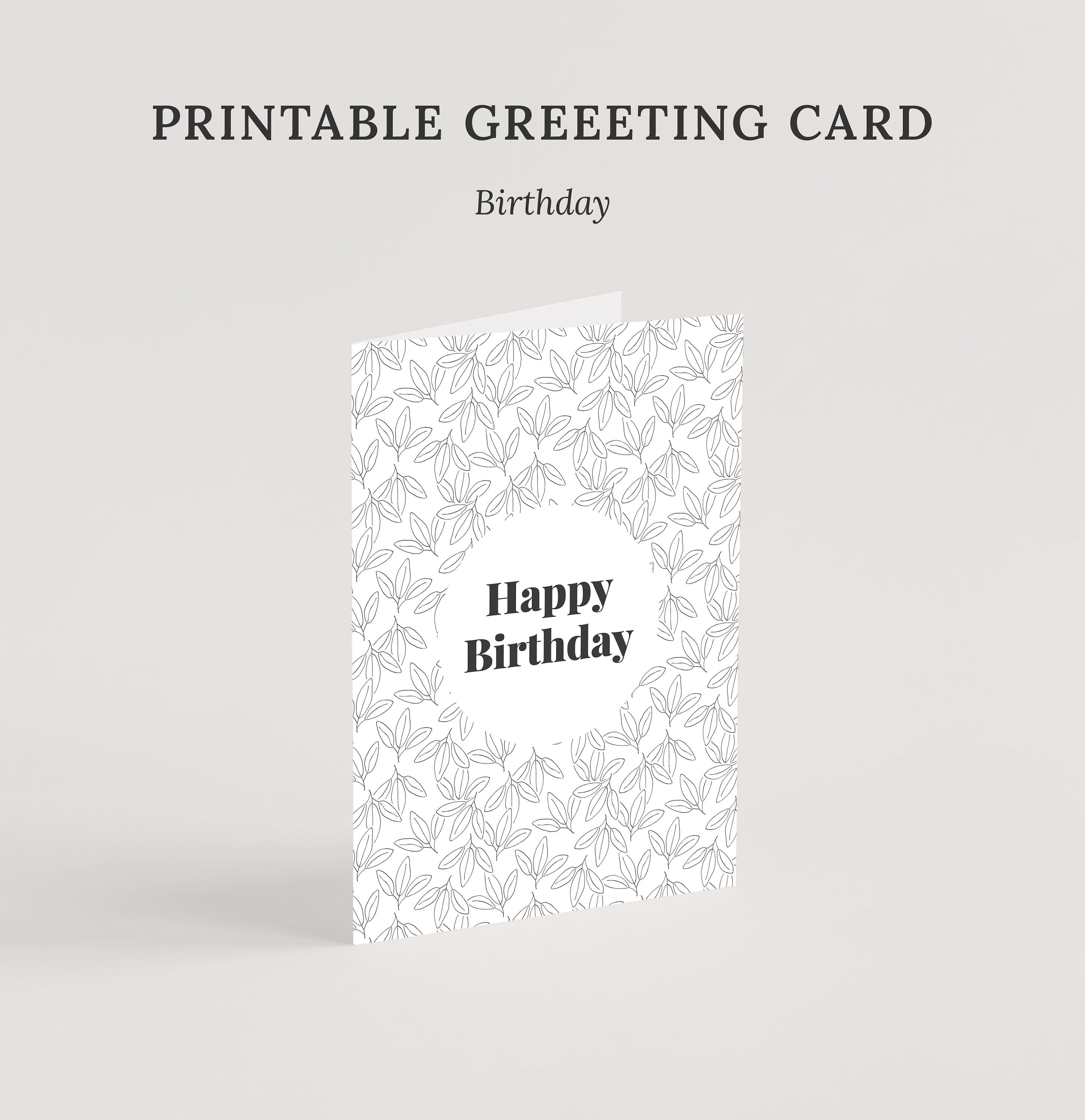 PRINTABLE Birthday Card Digital Download Happy Birthday Card ...