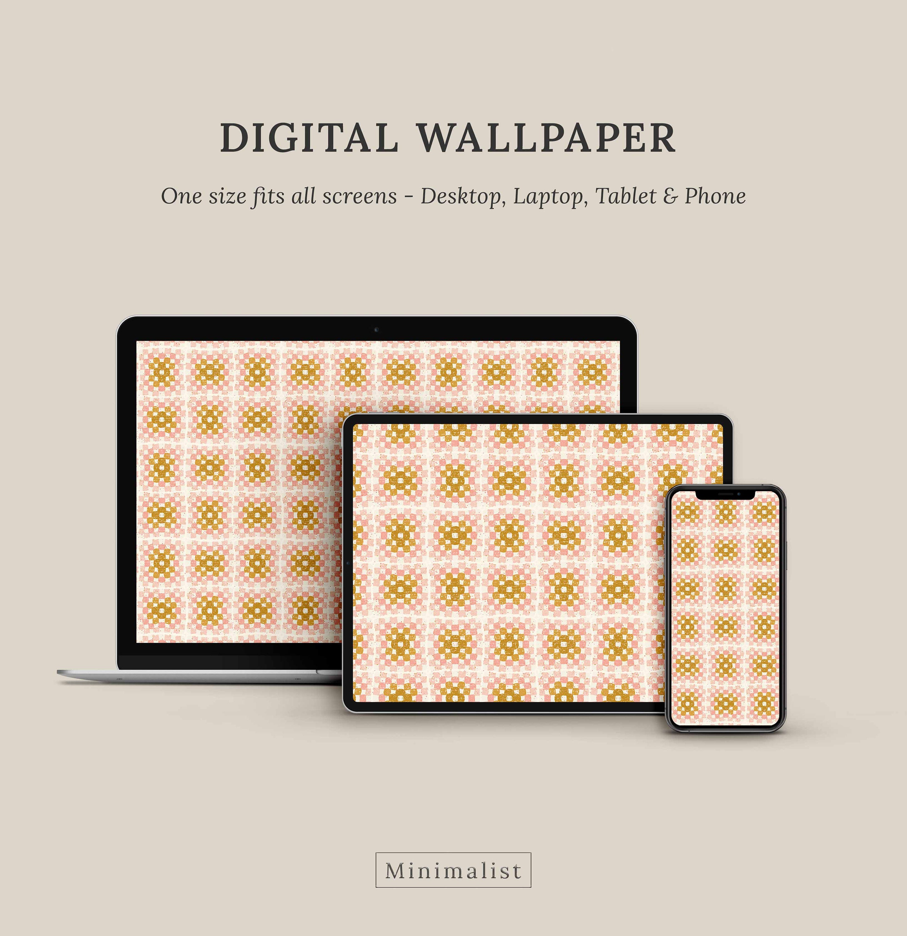 Crochet Granny Square Digital Background Digital Wallpaper for Desktop ...