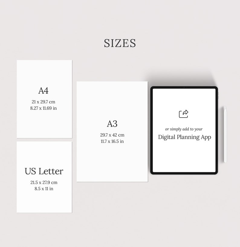 2024 Printable Calendar Minimalist Sizes: A4, Letter, A3 Portrait ...