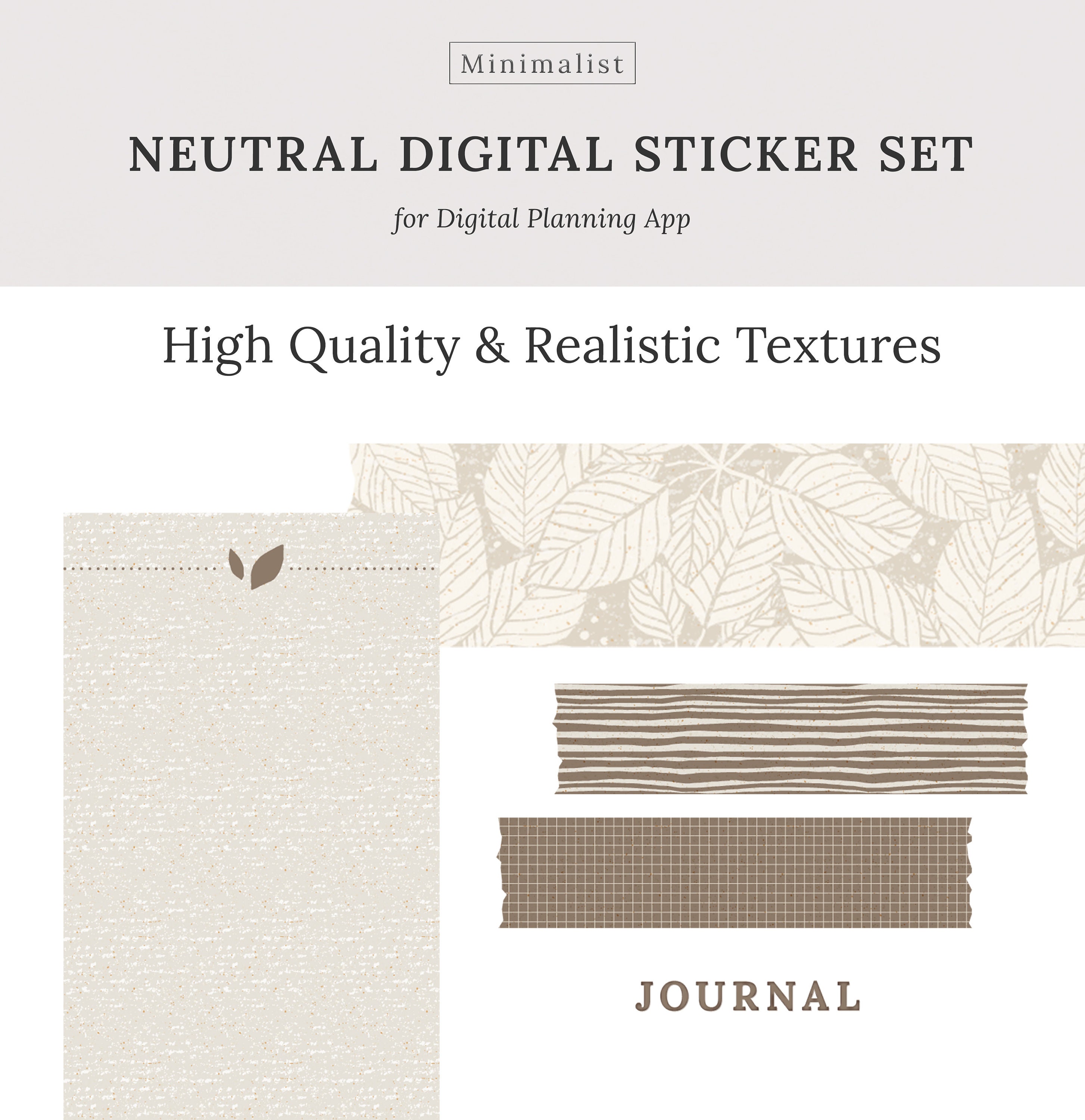 Digital Planning Sticker Set - Neutral Essential | Goodnotes Stickers ...