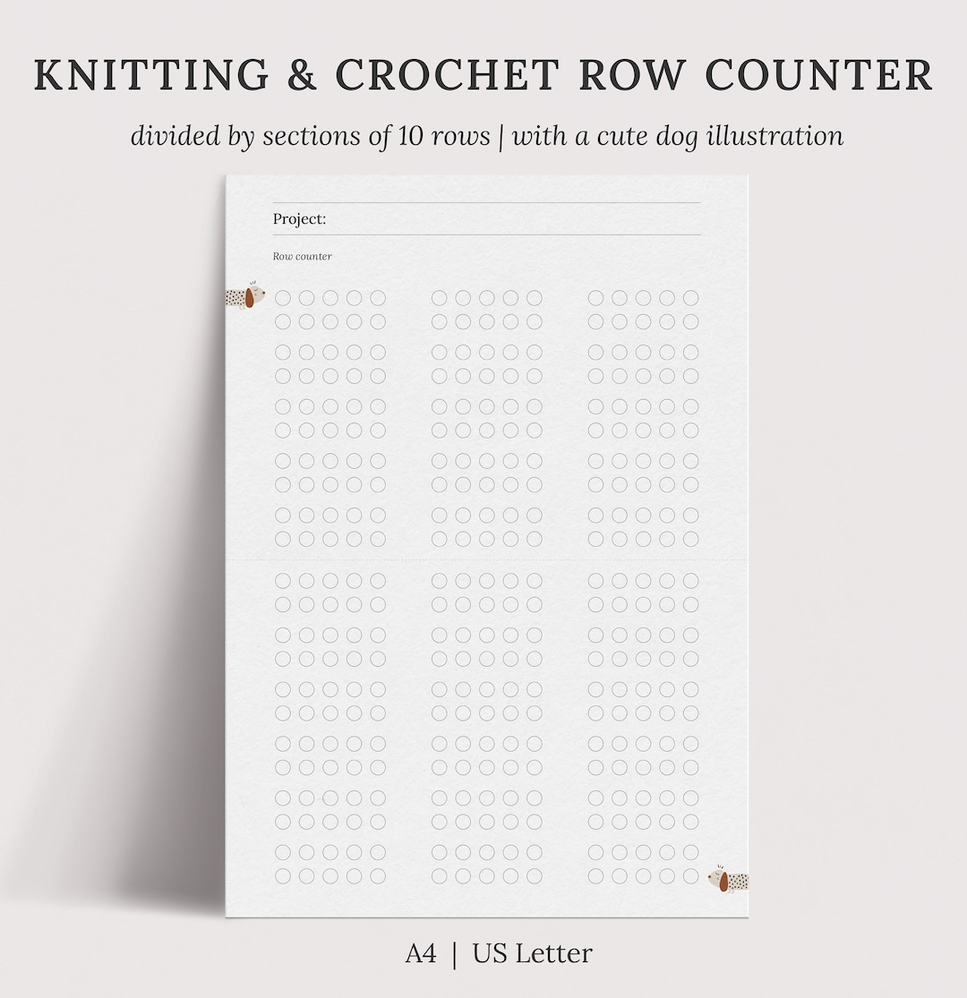 Printable Knitting and Crochet Row Round Counter | Minimalist Row ...