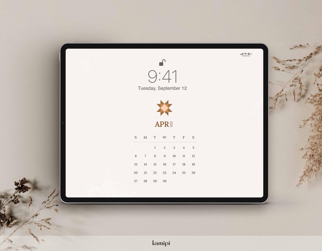 2025 Star Quilt Motif Calendar Wallpaper for Desktop, Tablet, Ipad ...