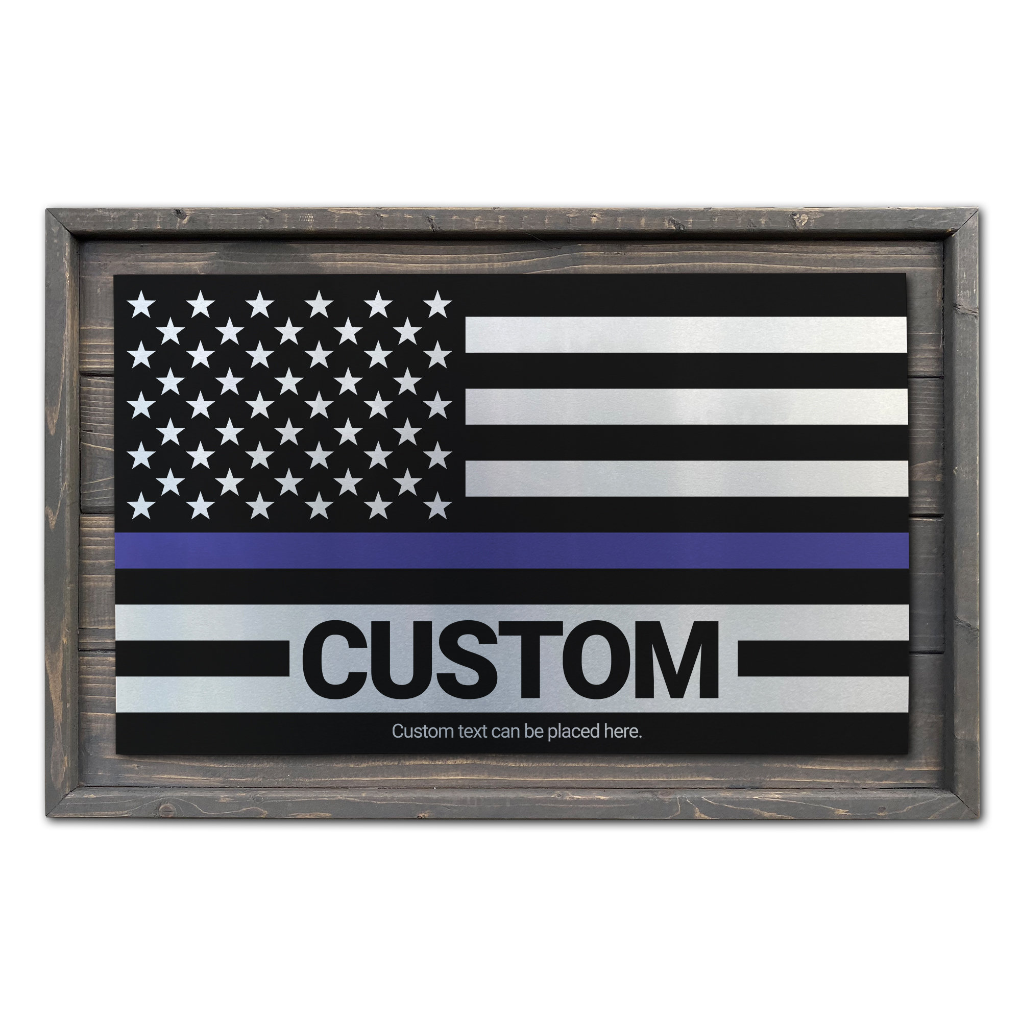 Rustic Wood & Metal Thin Blue Line American Flag - Police Gift - Etsy