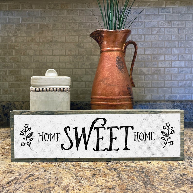 Home Sweet Home Wood Sign: Rustic Metal Farmhouse Decor - Etsy