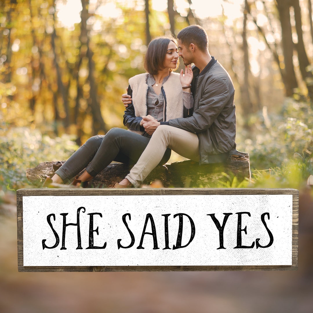 She Said Yes Wooden Wedding Sign – Metal Accent Table Decor - Etsy