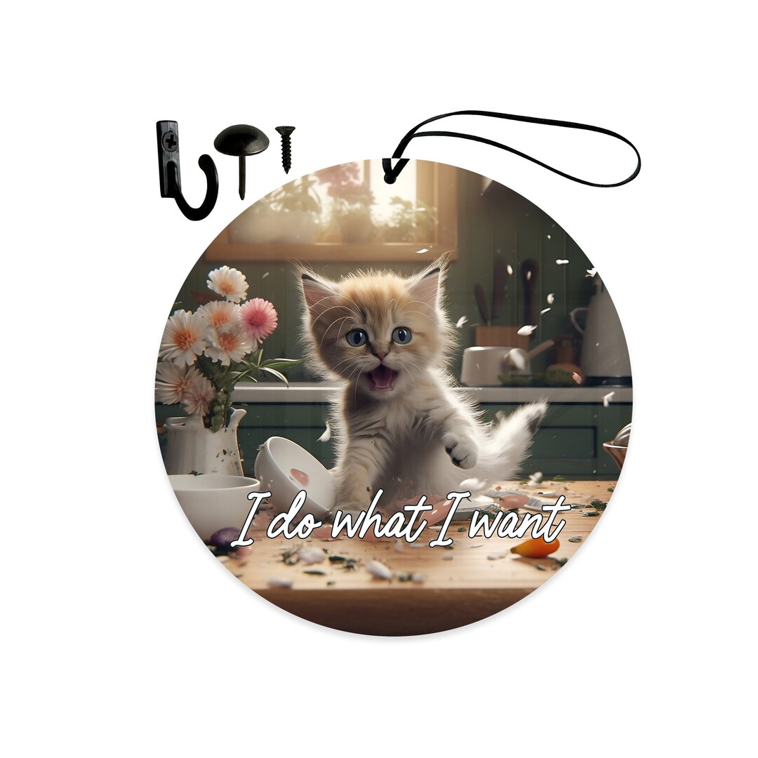 I Do What I Want Metal Cat Sign Funny Cat and Kitten Lover - Etsy