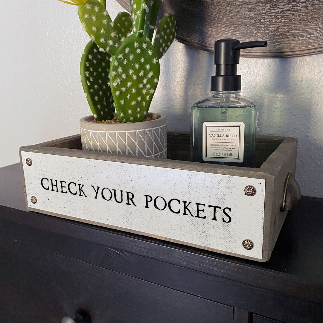 Check Your Pockets – Laundry – Decorative Storage Box - Wood Boxes With ...
