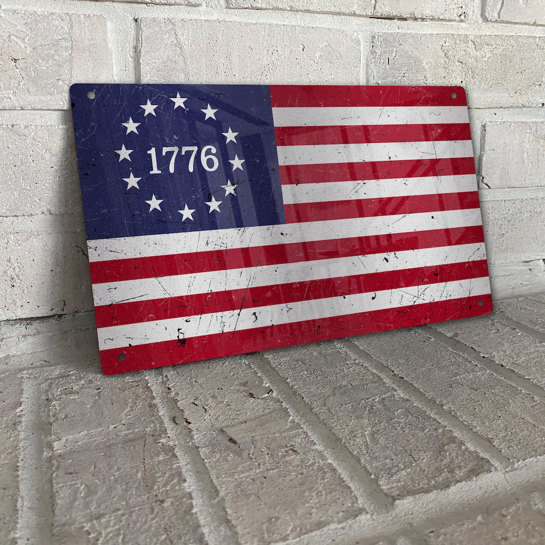 12" X 7.25" 1776 Betsy Ross American Flag – Hanging Signs for Home, Man ...