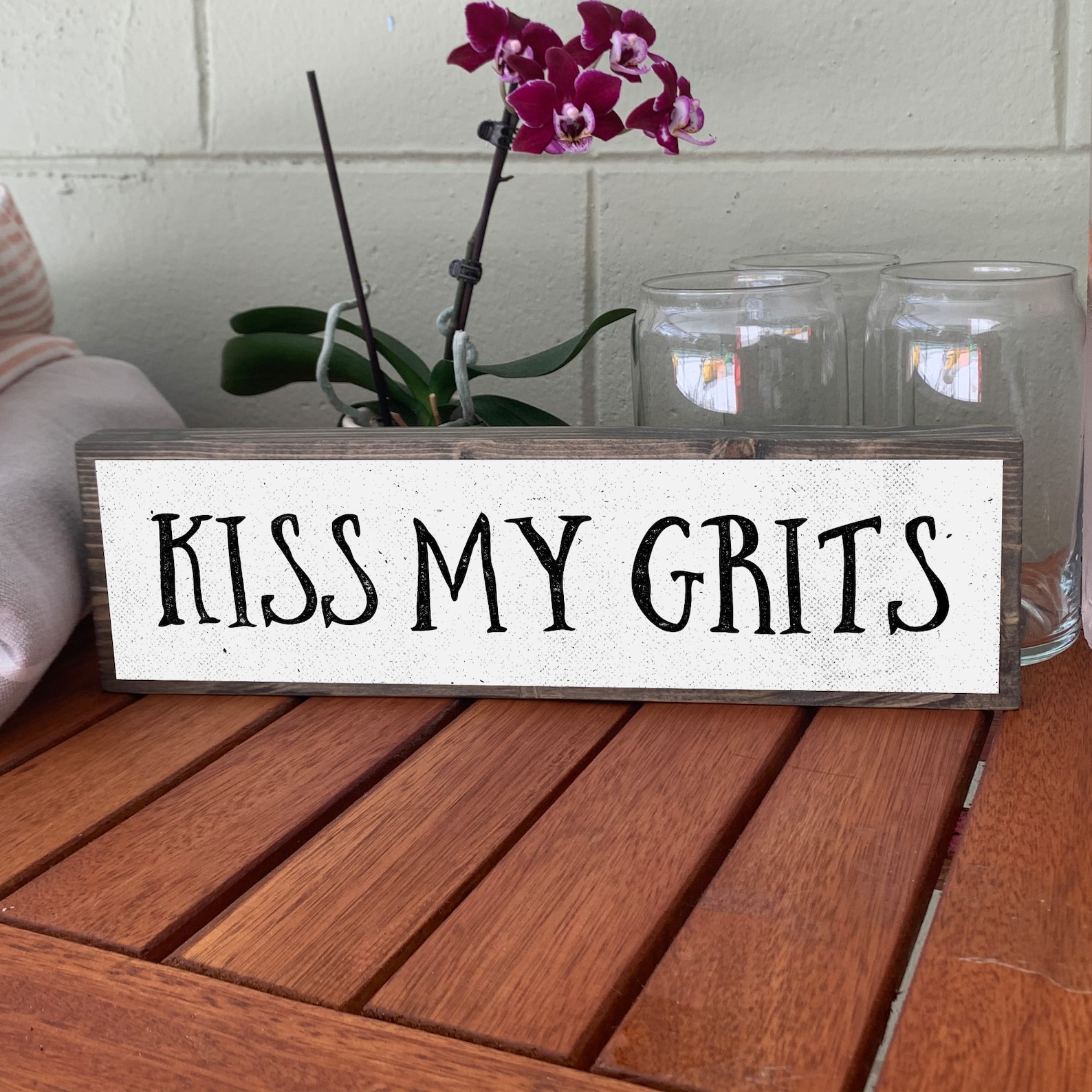 Kiss My Grits Southern Signs for Home Southern Sayings | Etsy