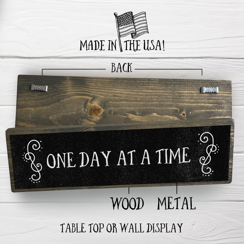 One Day at A Time Handmade Metal Wood Motivational Signs - Etsy