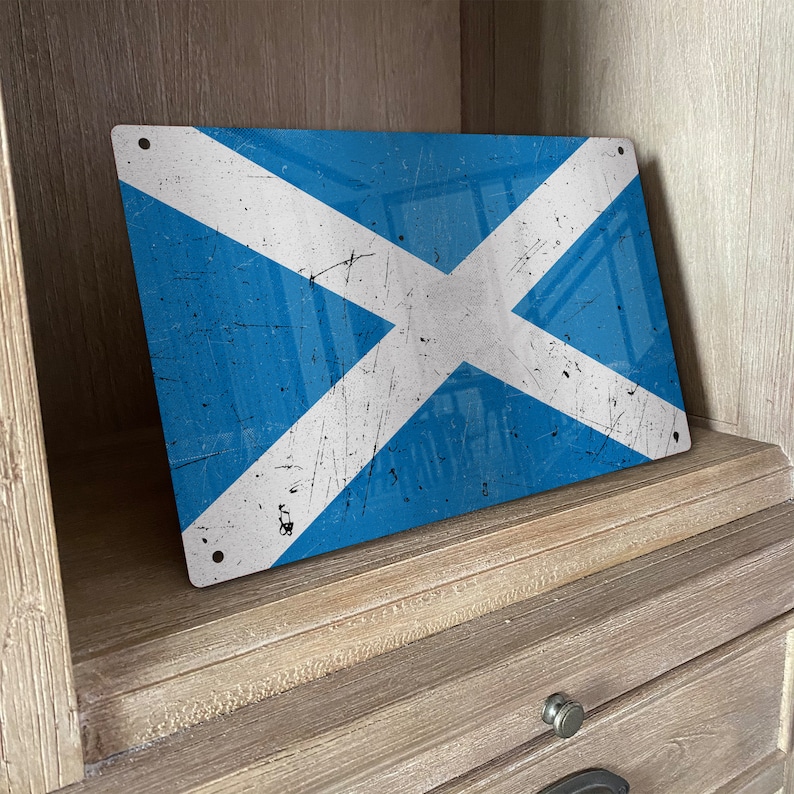 12 X 7.25 Rustic Scottish Flag Flag of Scotland | Etsy