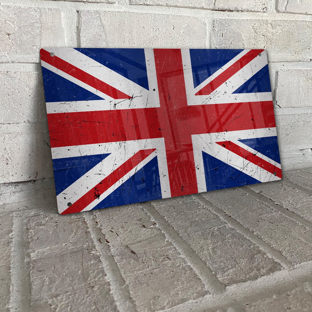 12" X 7.25" Rustic English Flag – British Metal Art Wall Décor Gifts ...